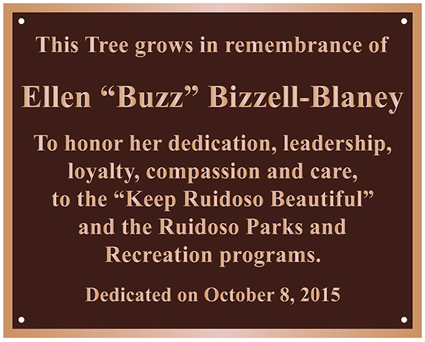 Memorial Tree Plaques | Tree dedication plaques - All Star Bronze